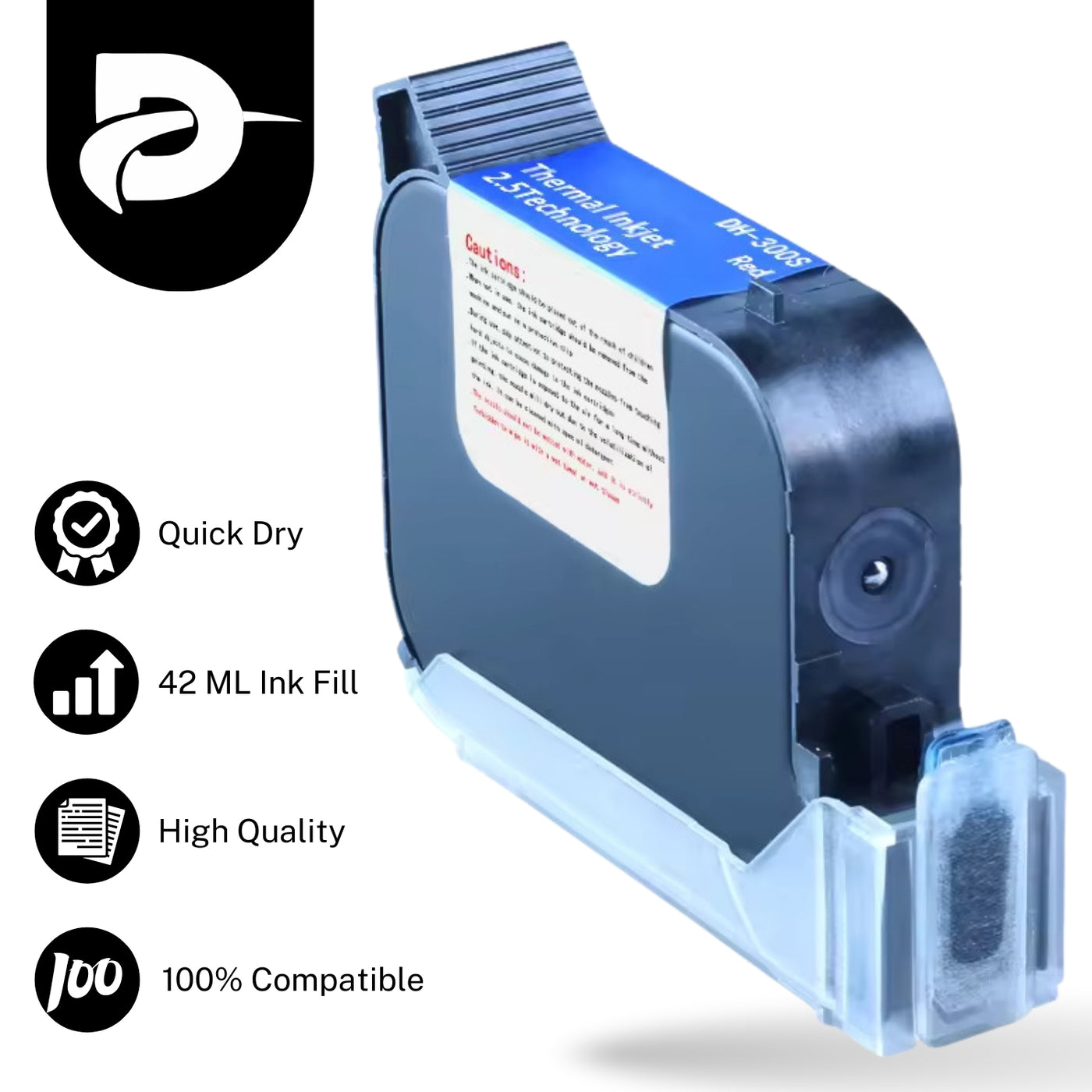 Dubaria TIJ 2.5 Solvent Ink Cartridge - Red - 12.7 MM — Dubaria ...